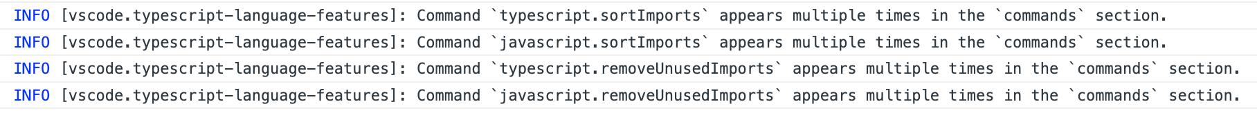 `*.sortImports` and `*.removeUnusedImports` appears multiple times in ...