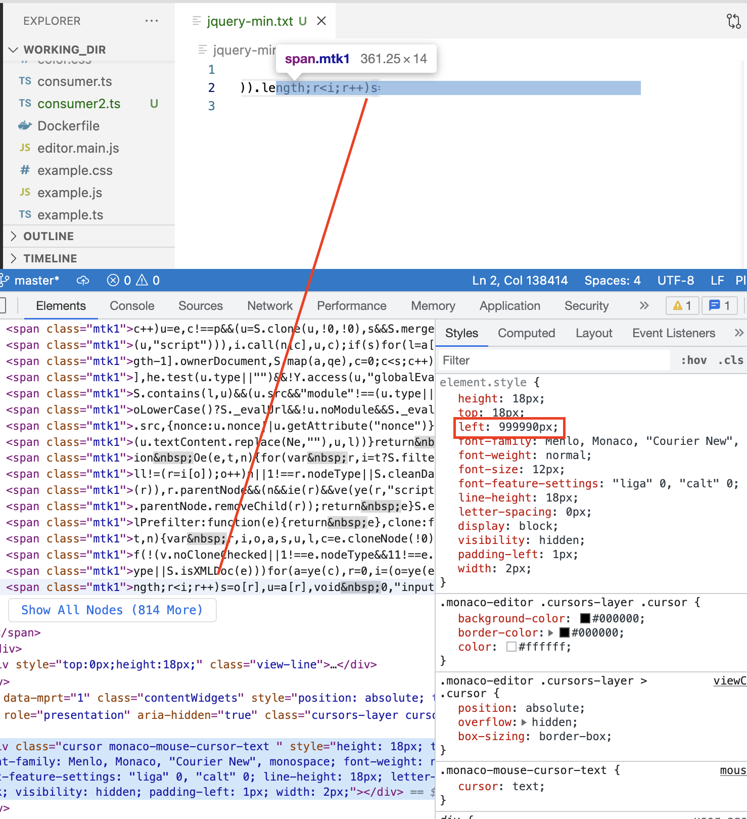 Handling of long lines issues · Issue #164663 · microsoft/vscode · GitHub