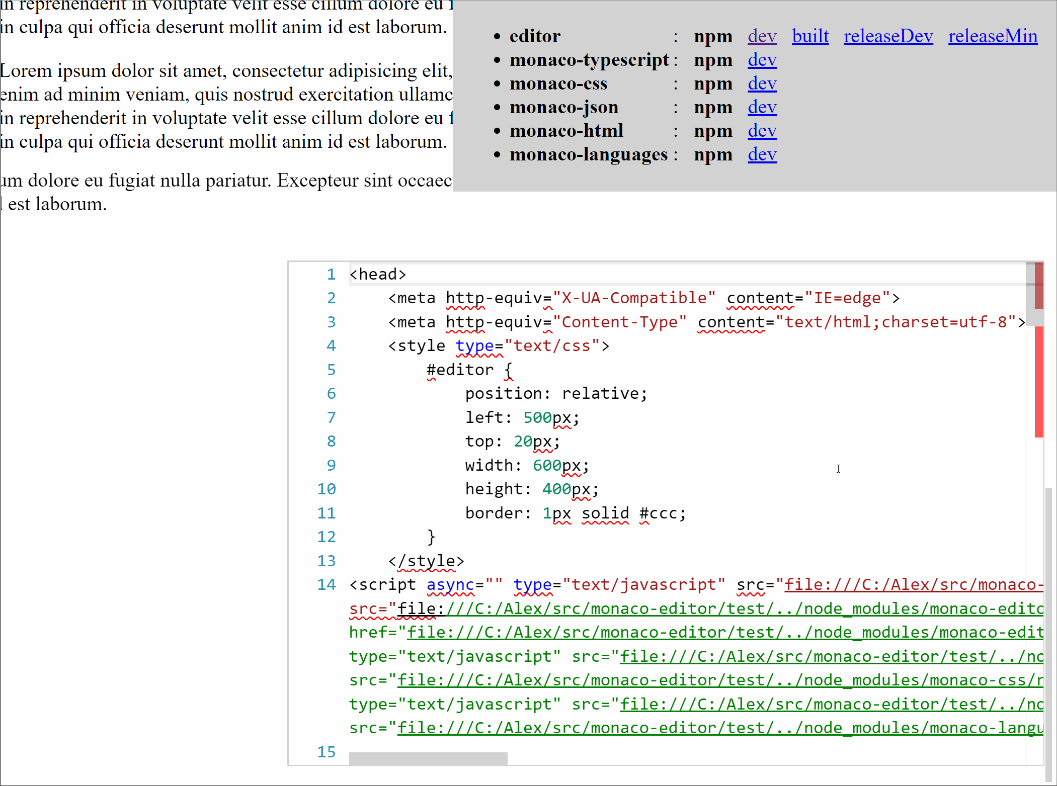 Suggestion details layout issues · Issue #474 · microsoft/monaco-editor · GitHub
