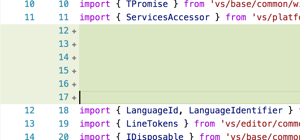Odd green and black horizontal lines in diff editor · Issue #30885 ...