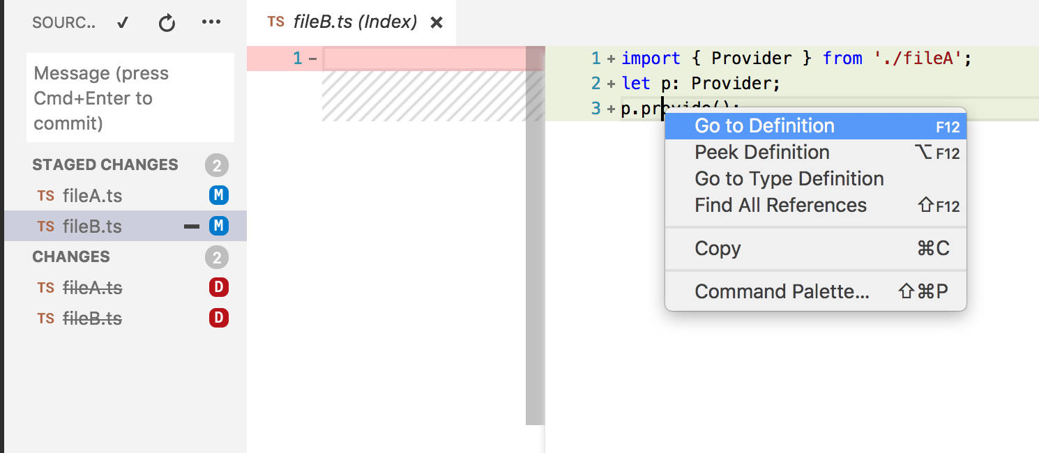 Typescript: Support go-to-definition in diff editor · Issue #34034 ...
