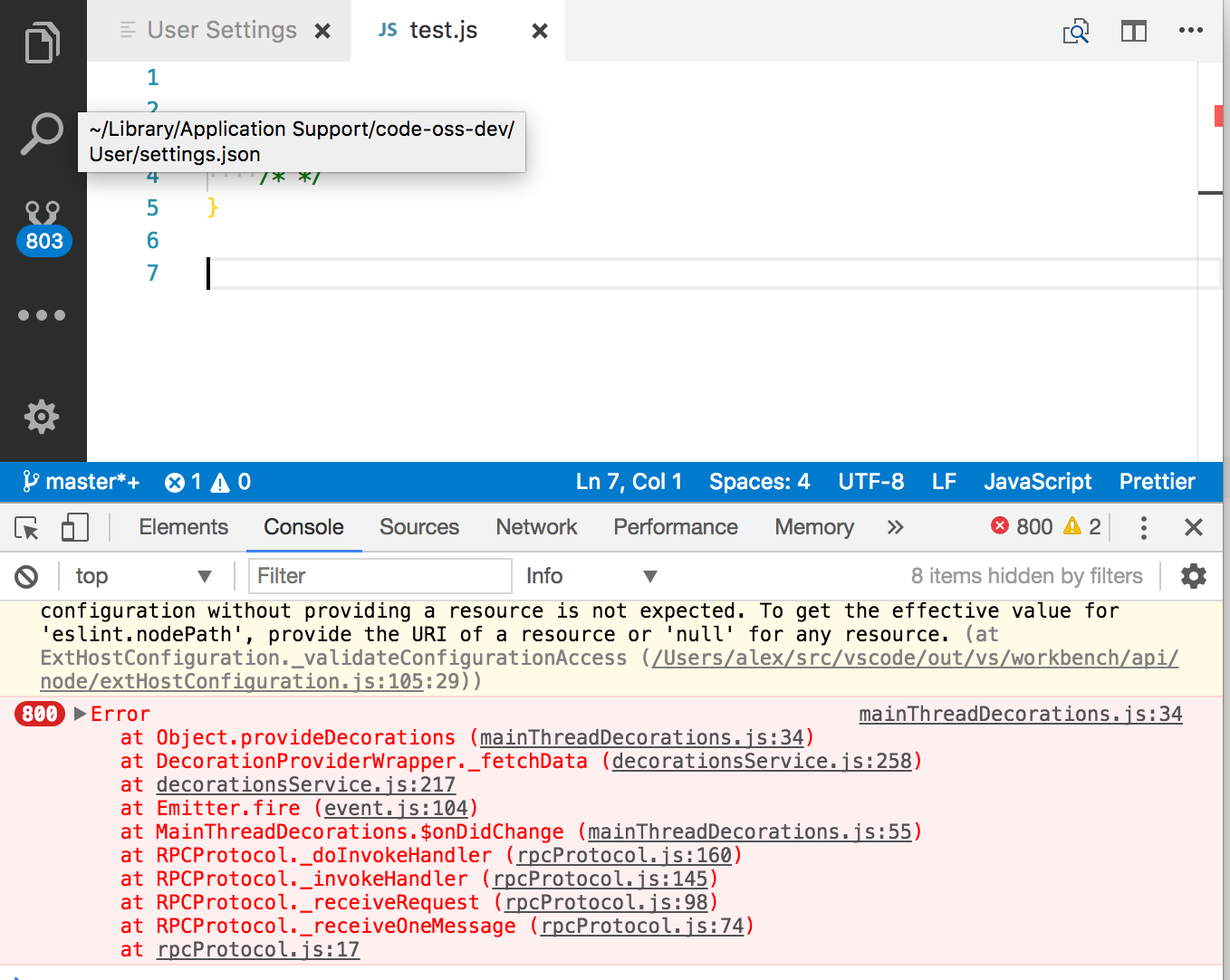 A lot of messages being passed around regarding file decorations ...