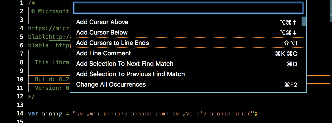 Accessibility: High Contrast: Focus is not visible in "command pallete" window in High Contrast ...