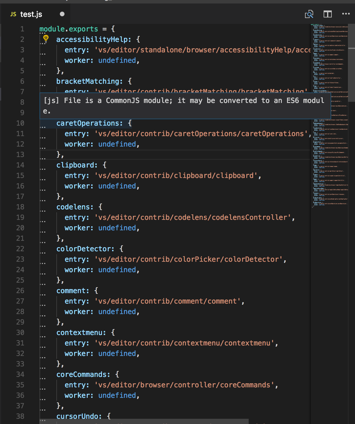 File gives hints on every line · Issue #47500 · microsoft/vscode · GitHub