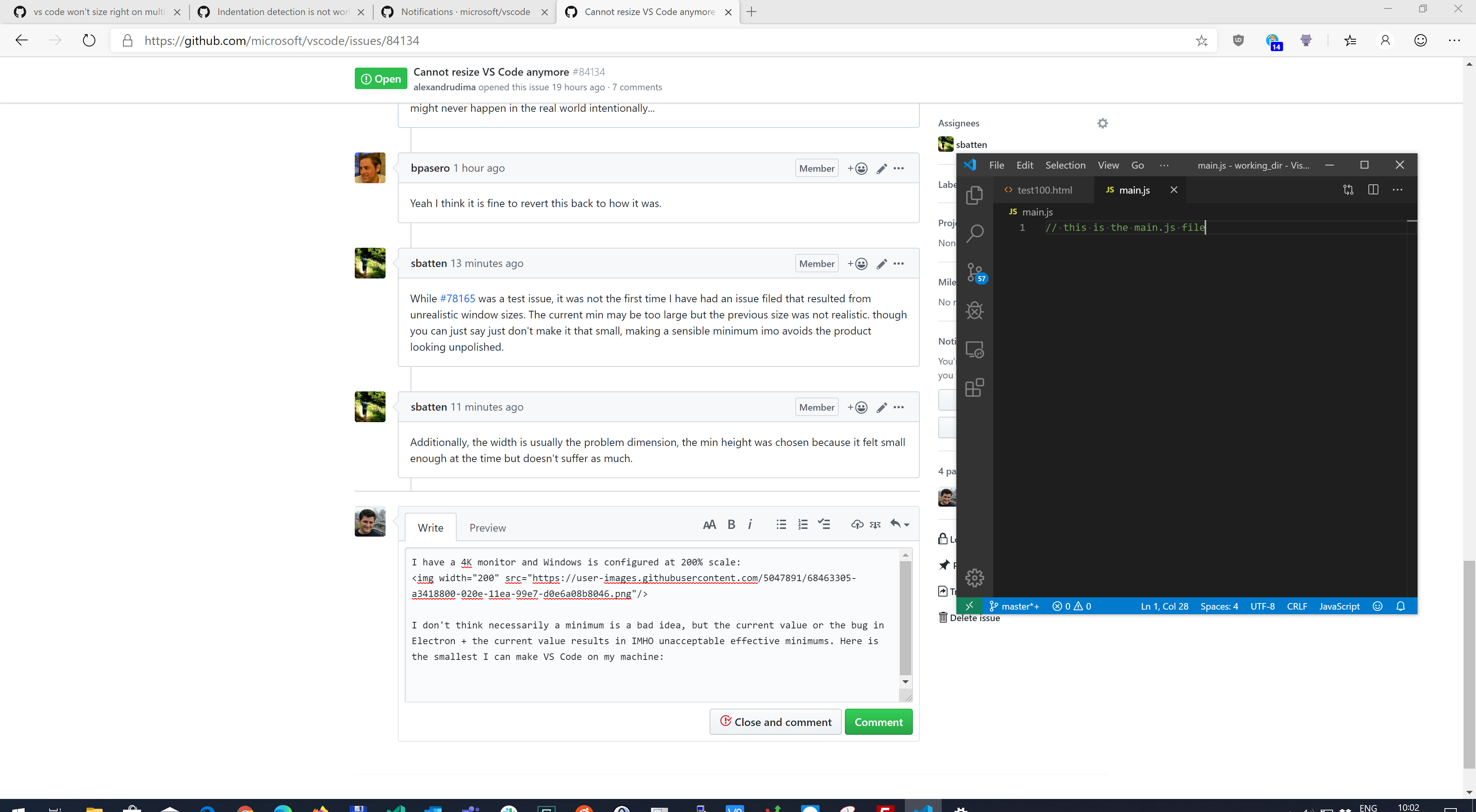 Cannot resize VS Code anymore · Issue #84134 · microsoft/vscode · GitHub