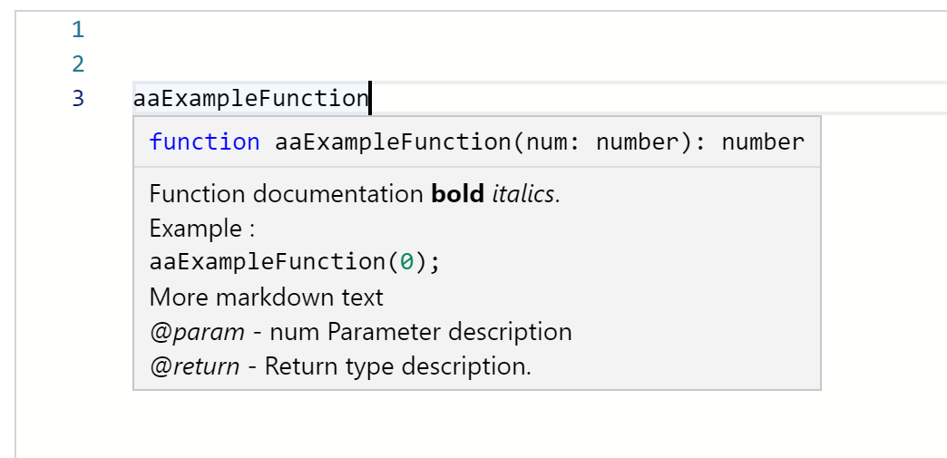 Mardown In Jsdoc From Typescript Dts Lib Treated As Plain Text · Issue 1079 · Microsoft