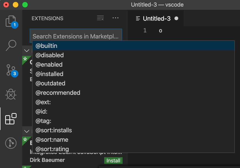 Extension search box suggestion overflows from editor · Issue #89675 ...