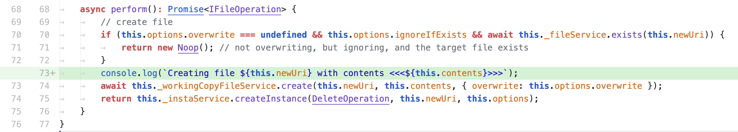 The redo `CreateOperation` is not equal to the initial `CreateOperation ...