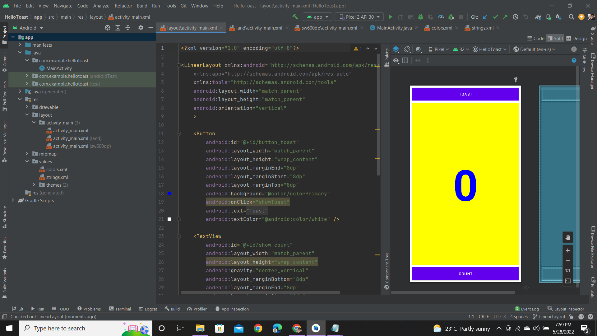 GitHub - AdityaPoddar/Android-HelloToast-LayoutEditor