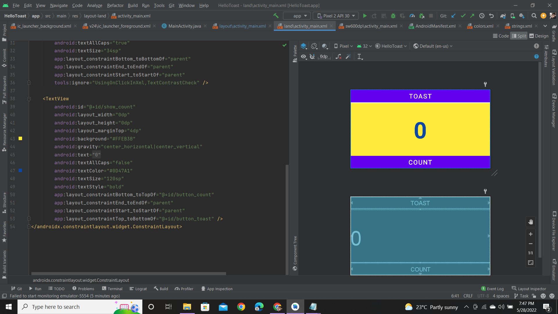 GitHub - AdityaPoddar/Android-HelloToast-LayoutEditor