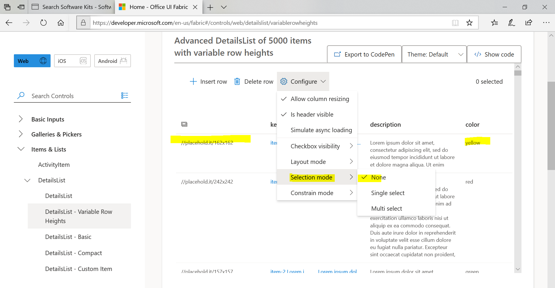 Accessibility : - In DetailsList control when selection of row is none and focus come to row it ...