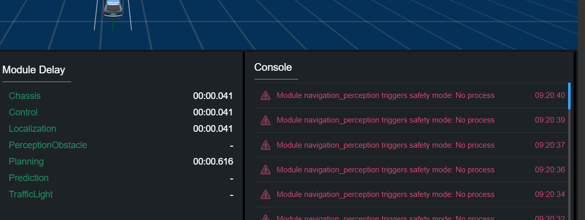 Module Navigation Perception Triggers Safety Mode · Issue 10375