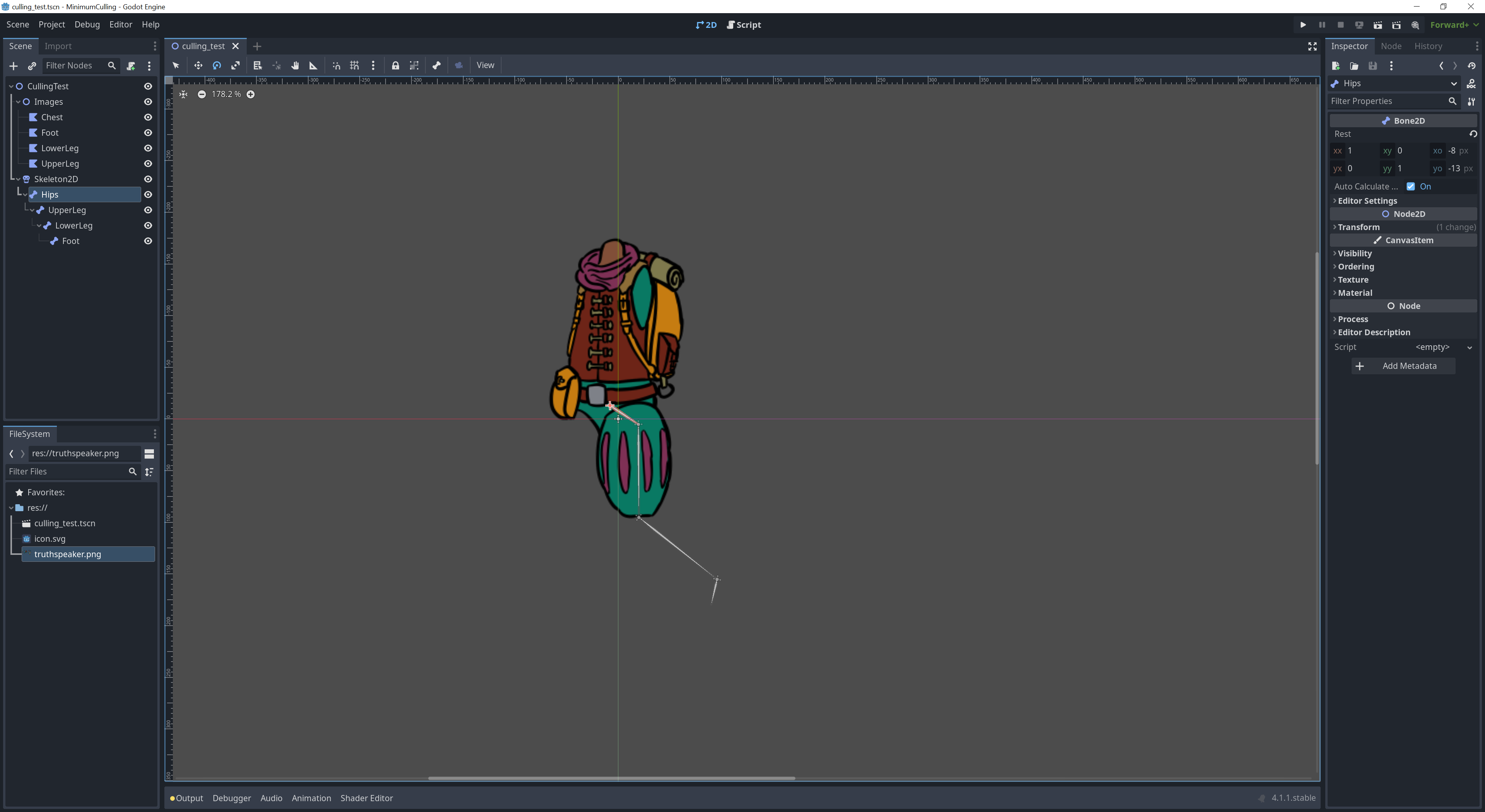 Polygon2D/Skeleton2D rendering bug when the polygon's rest pose is ...