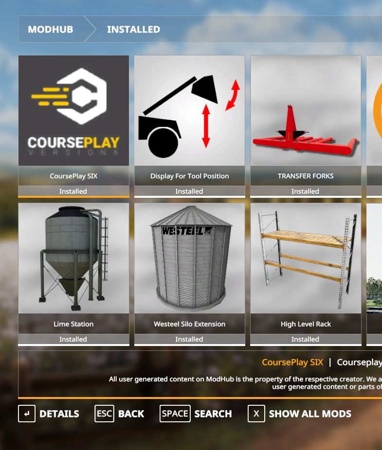 0127 present in installed mods, doesnt show when starting a save · Issue #3388 · Courseplay ...
