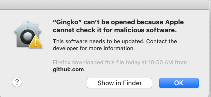Can't be opened in macOS Catalina? · Issue #177 · gingko/client · GitHub