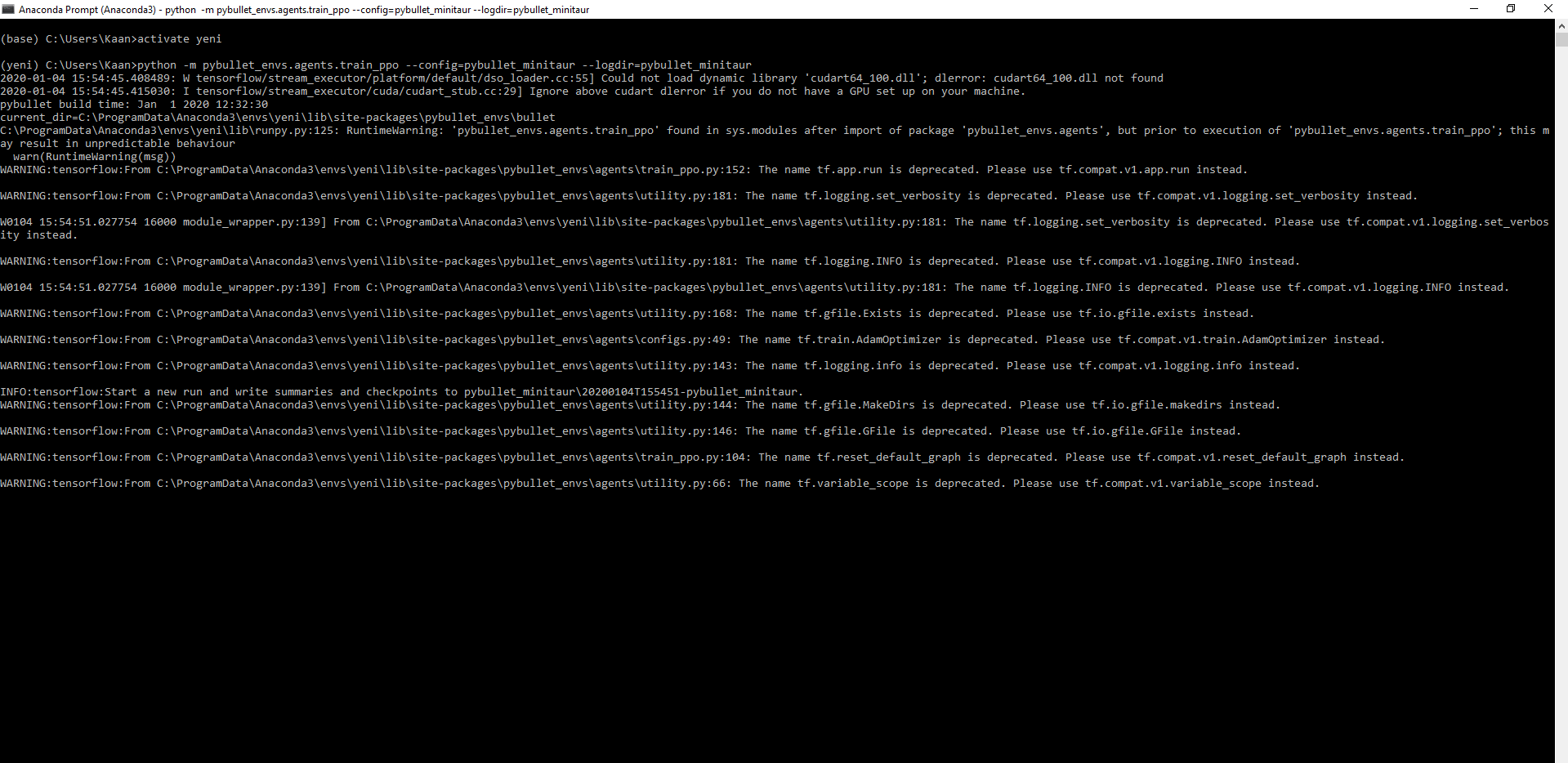 I Can't Run Reinforcement Learning Training Example · Issue #2568 · bulletphysics/bullet3 · GitHub