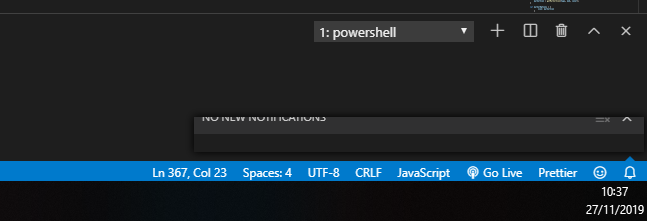 Notification toast when there are no notifications · Issue #85679 · microsoft/vscode · GitHub