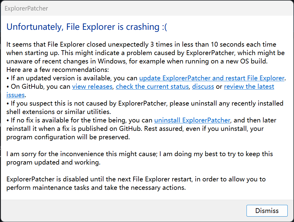 Crash when I right click on Win11 taskbar · Issue #1994 · valinet/ExplorerPatcher · GitHub