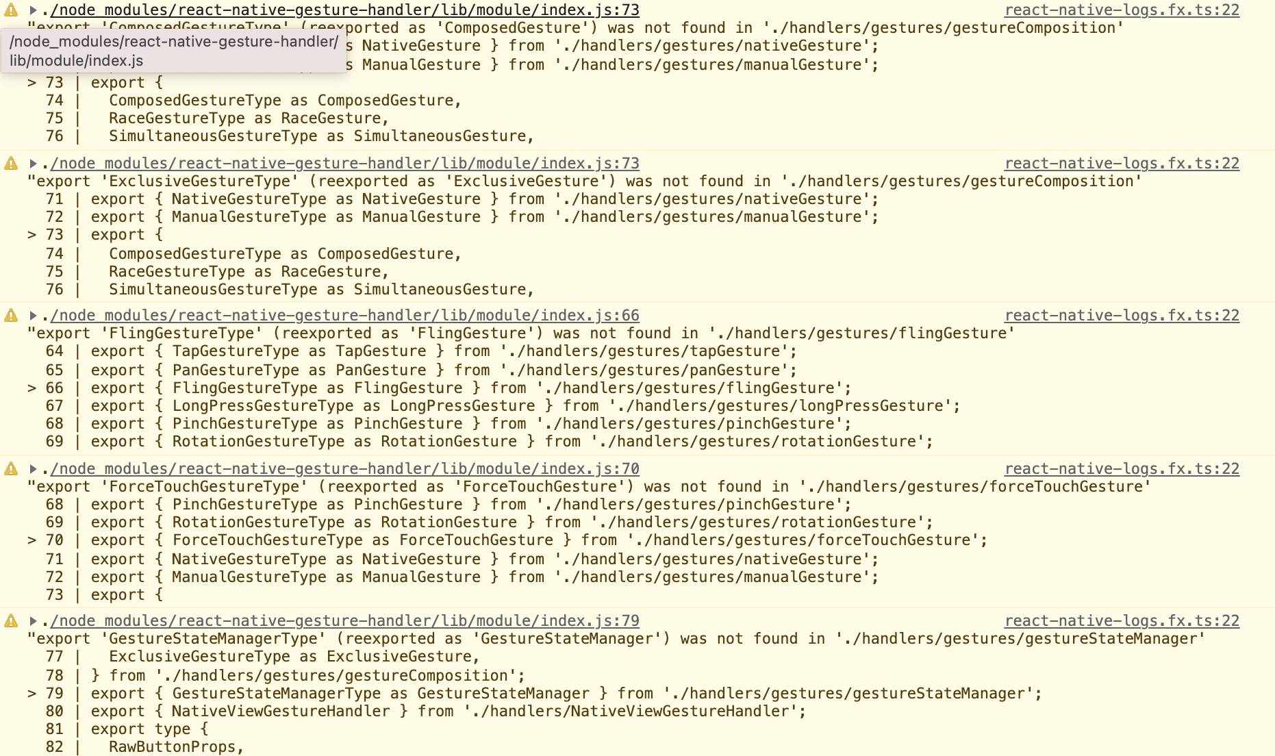 Web Warnings With V2 1 0 · Issue 1769 · Software Mansion React Native Gesture Handler · Github