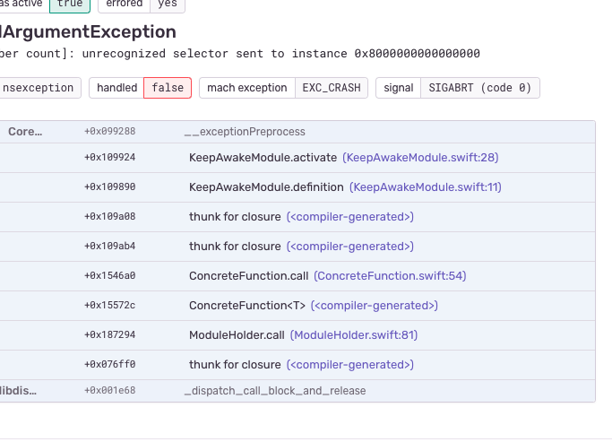 [expo-keep-awake][ios] Constant crashes / EXC_BAD_ACCESS / NSInvalidArgumentException · Issue ...