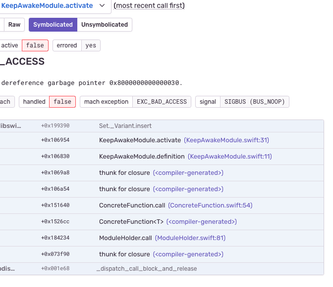 [expo-keep-awake][ios] Constant crashes / EXC_BAD_ACCESS / NSInvalidArgumentException · Issue ...