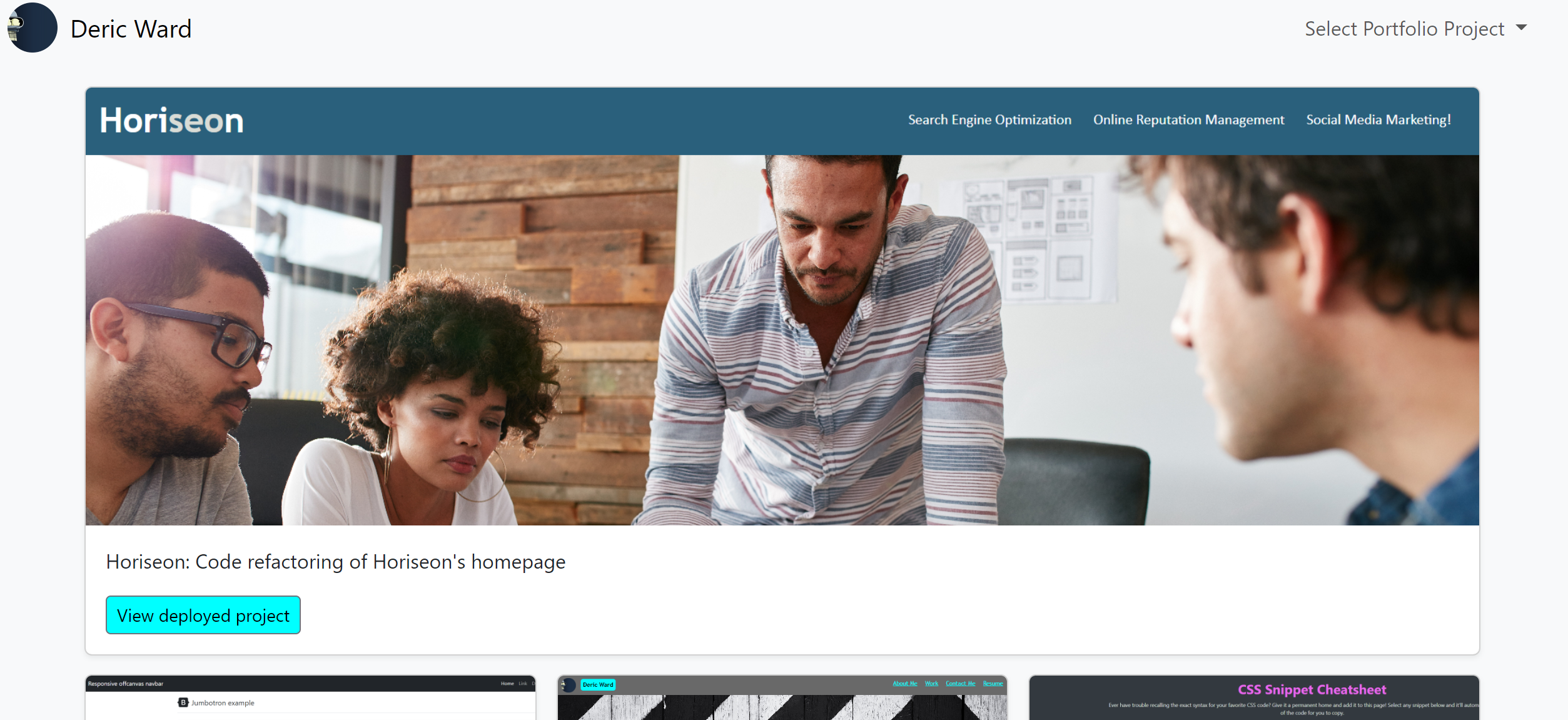 GitHub - DericWard/module-3-challenge-Portfolio: Assignment 3: Recreating the earlier portfolio ...