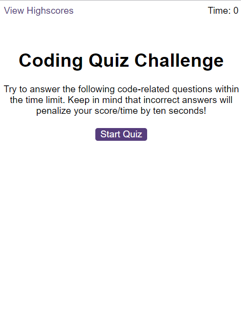 GitHub - DericWard/module-6-challenge-JS_quiz_game: Timed multi-choice quiz game