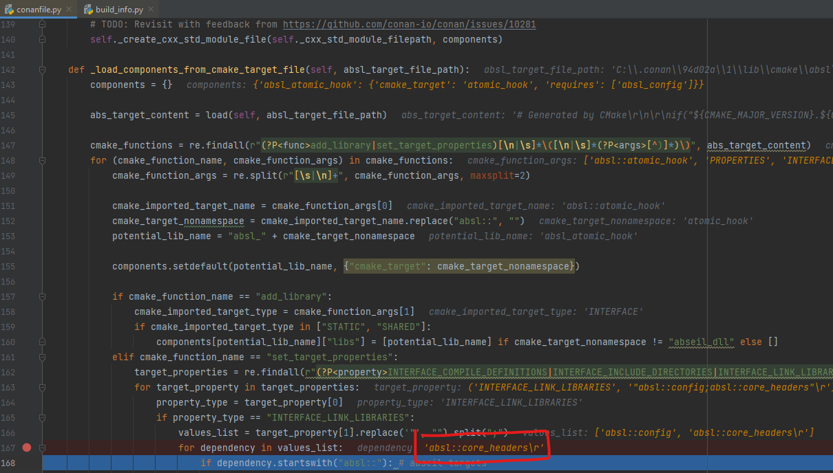[package] abseil/20230125.0: Package step fails on windows - Required component names contain ...