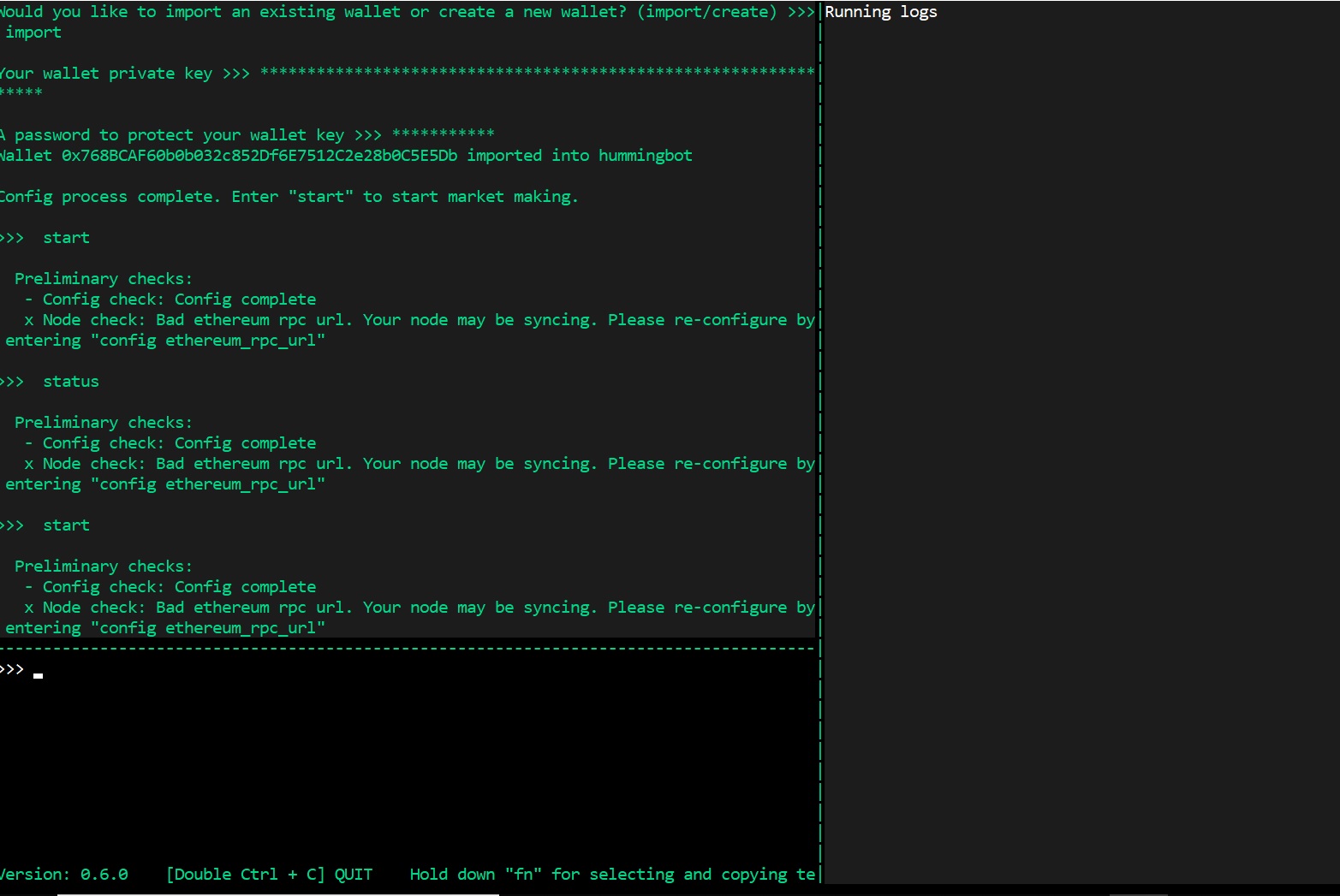 [BUG] Coinabse Pro API Key, Secret Key & Passphrase is not asked to setup a new configuration if ...