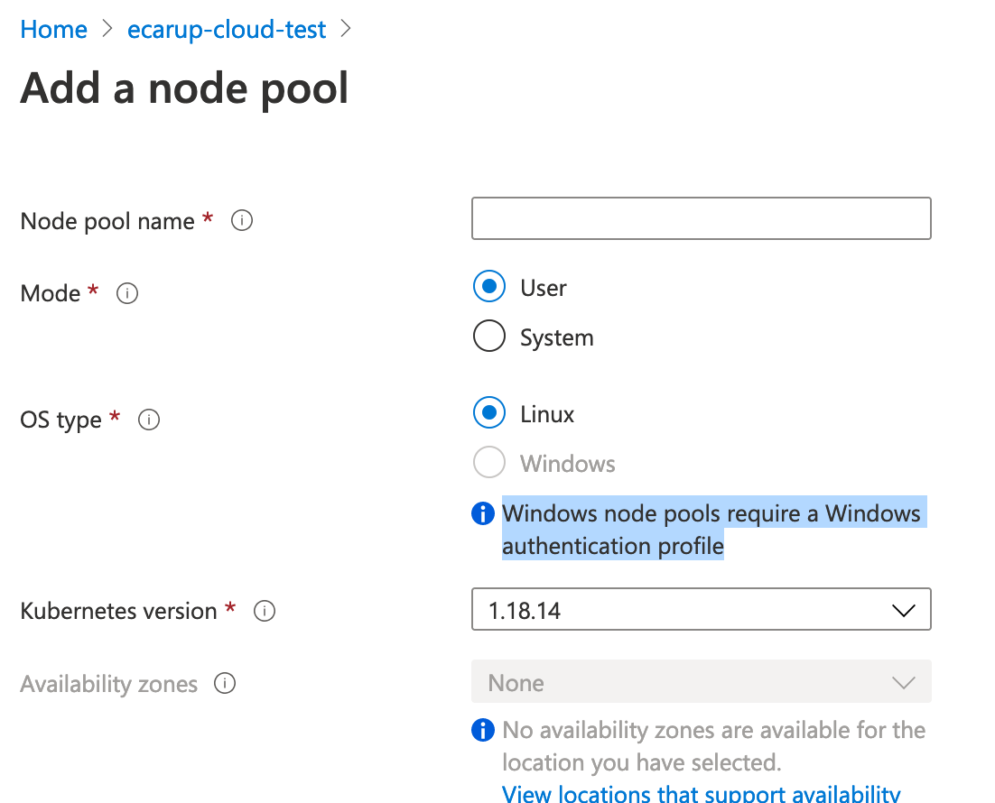 Adding Windows node pool does not work · Issue #2101 · Azure/AKS · GitHub