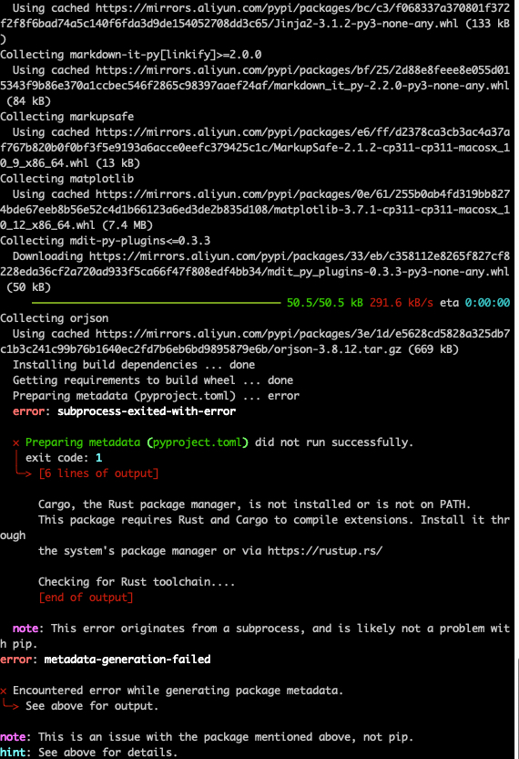 Bug Mac安装的时候报错 Error Subprocess Exited With Error · Issue 781 · Binary Huskygptacademic
