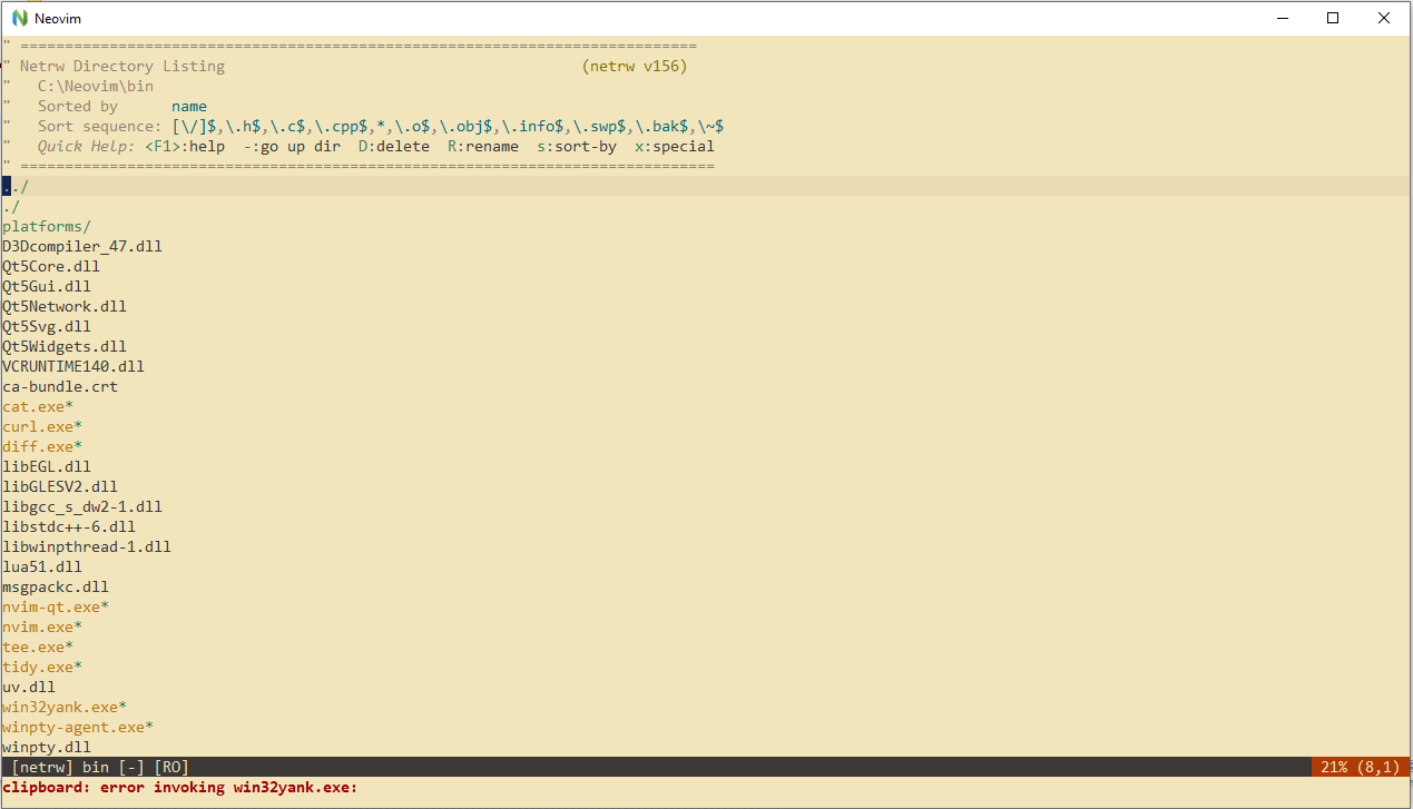 Clipboard Win32yank Error When Opening Netrw · Issue 10537 · Neovim Neovim · Github