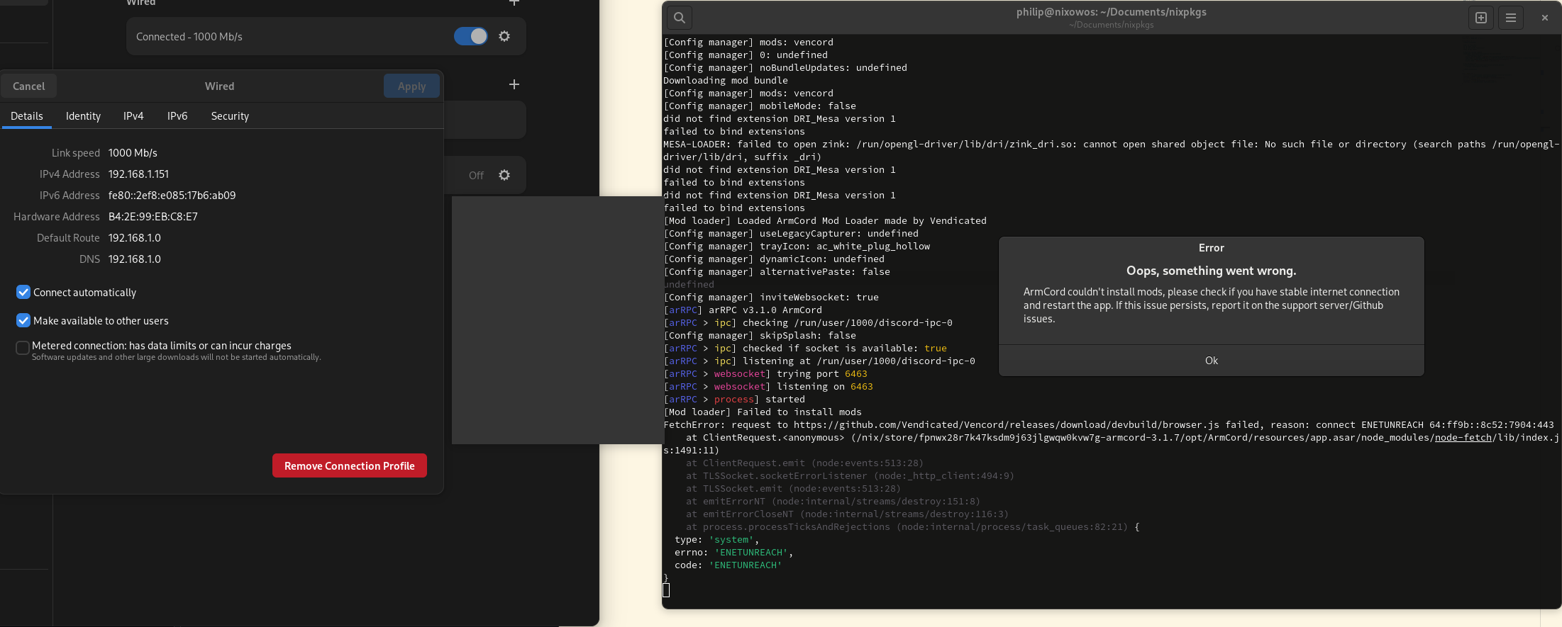Funky behaviour using ipv6 fetching vencord after electron update 22->23 · Issue #380 · Legcord ...