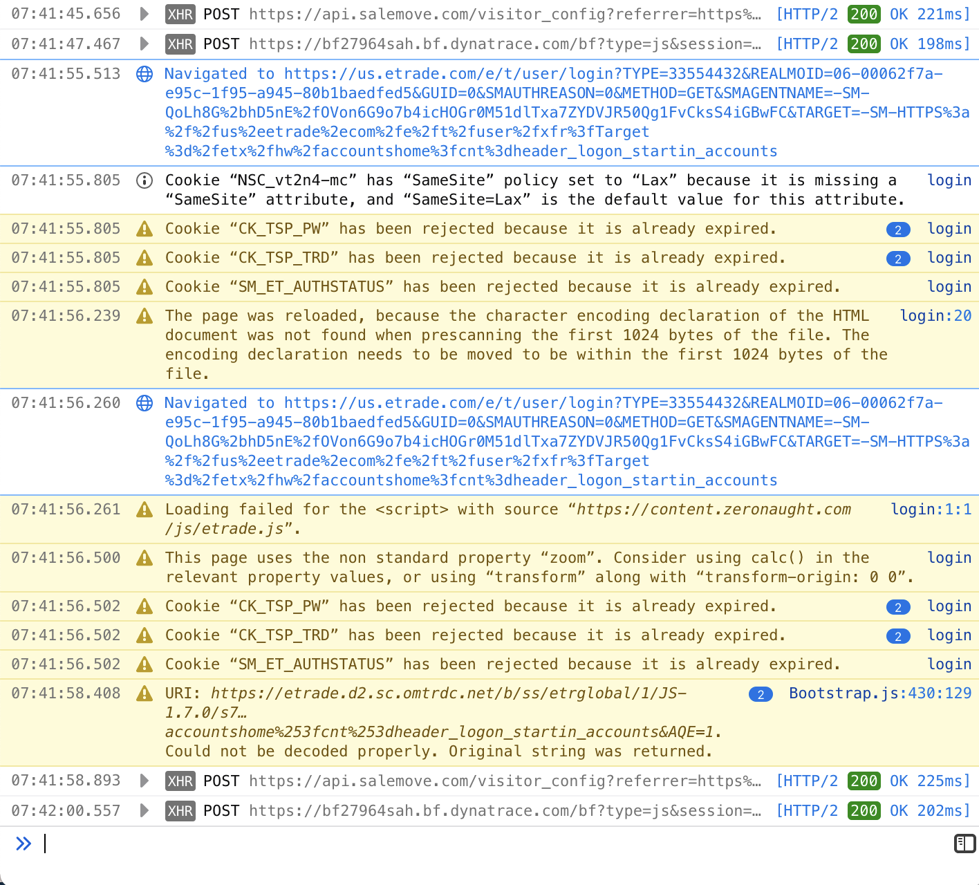 us.etrade.com - Incorrect warning message is displayed at fail login attempt · Issue #68512 ...