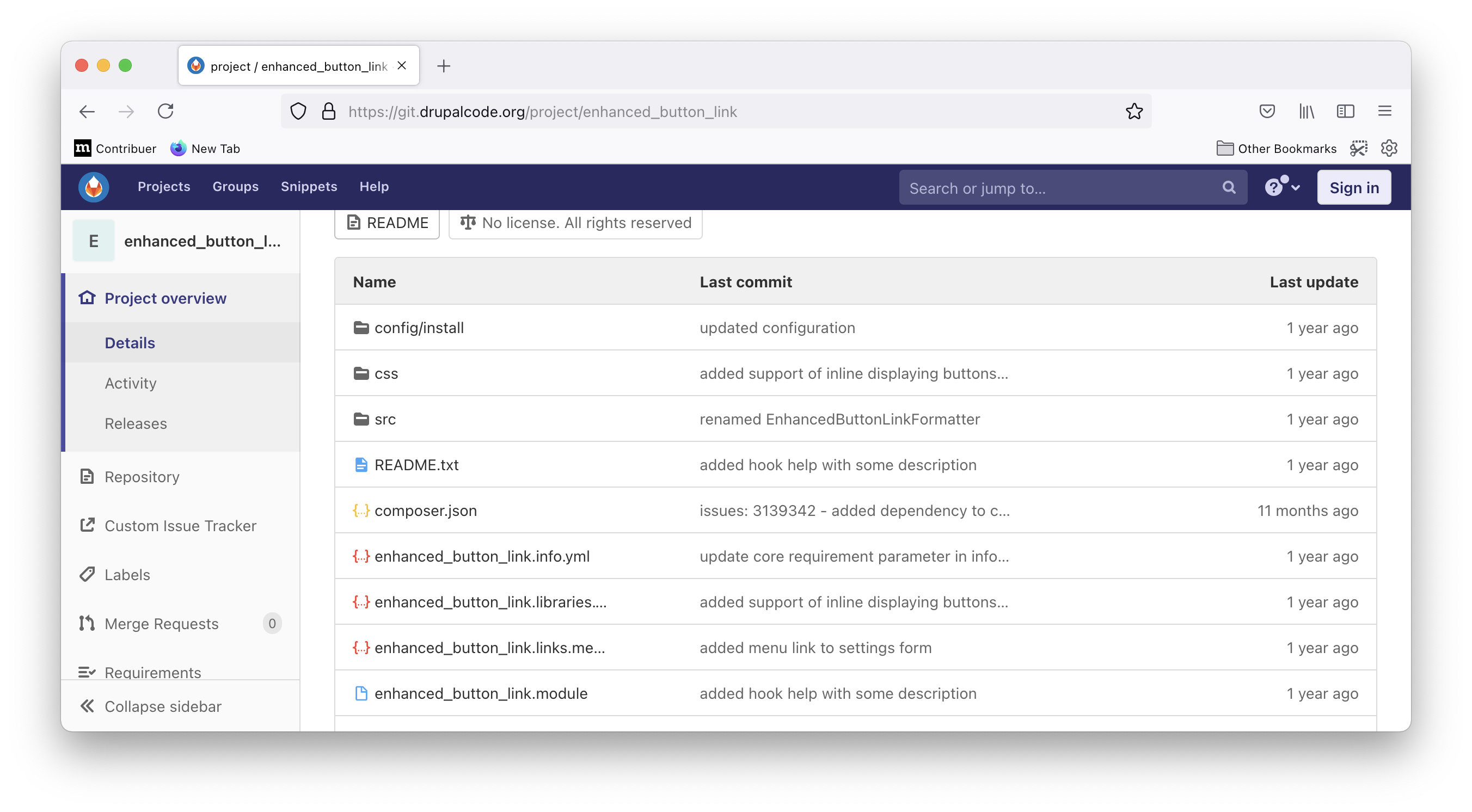 git.drupalcode.org - Missing "Css/Src" folders · Issue #71705 · webcompat/web-bugs · GitHub