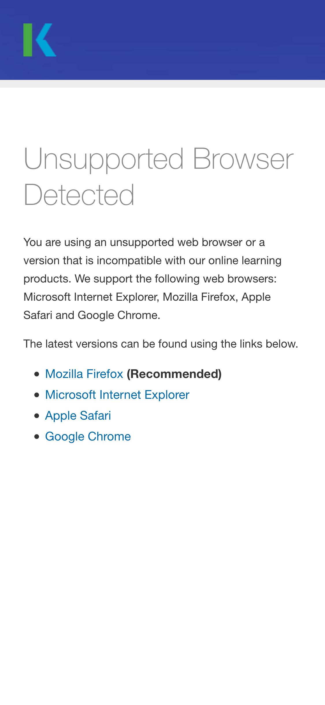 www.kaplanlearn.com - Firefox is an unsupported browser · Issue #76699 ...