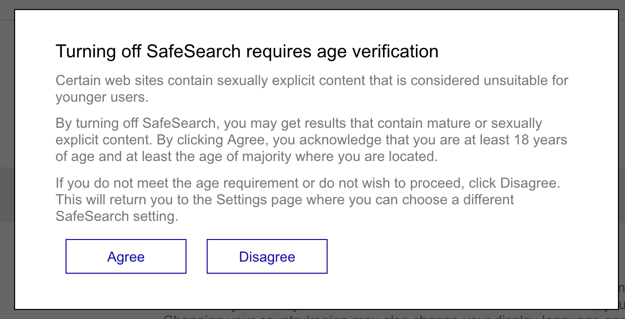 www.bing.com - "Safe search" shows as "Moderate" when changing the state to "Off" or "Strict ...