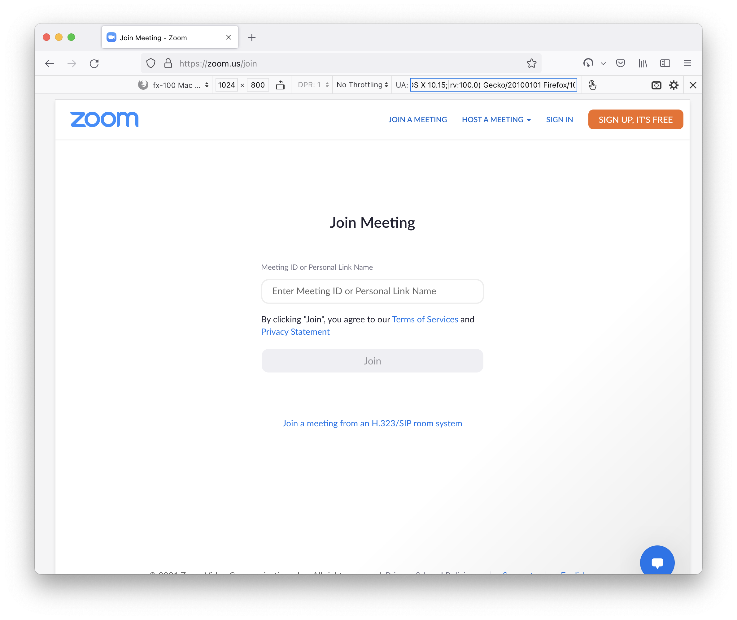zoom.us - Unable to join a meeting on Firefox Nighlty v.100 · Issue ...