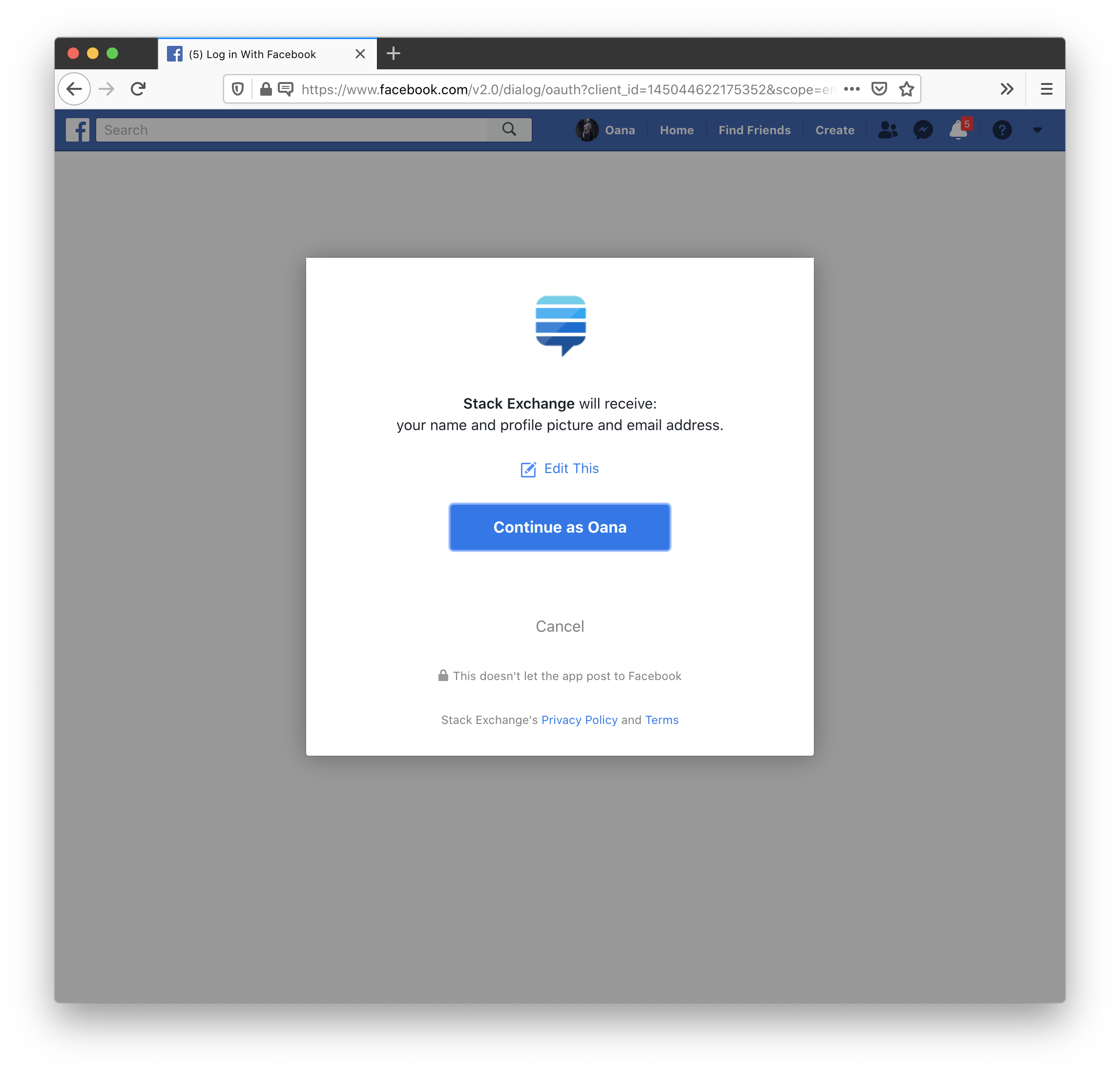 stackexchange.com - Unable to sign in with a new Facebook account · Issue #61515 · webcompat/web ...