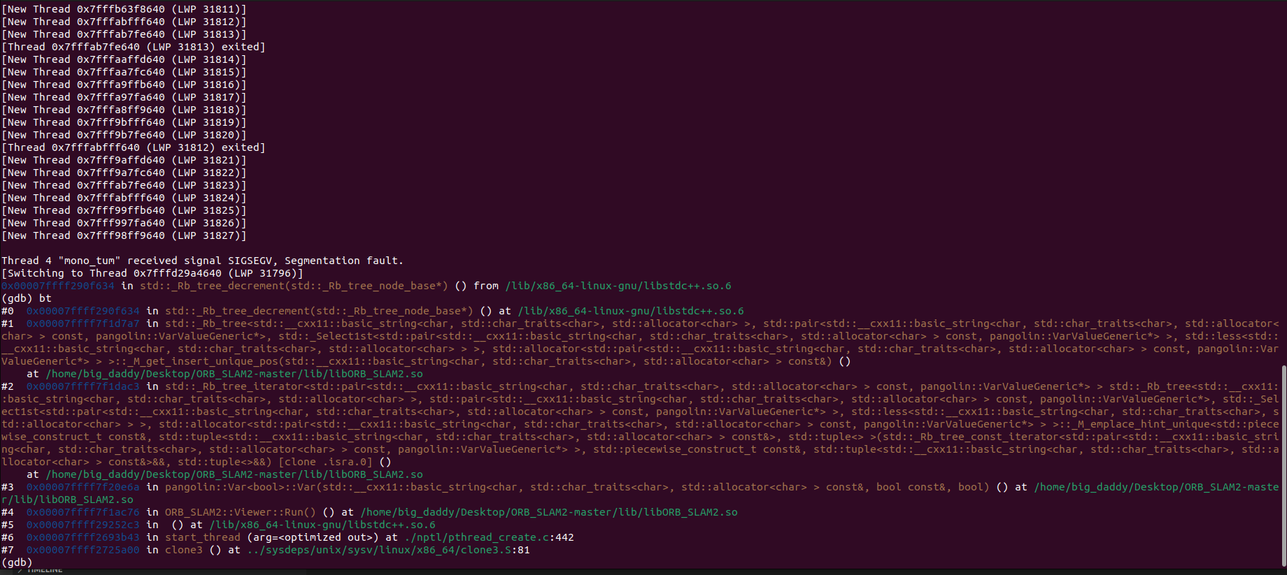 Segmentation Fault on pangolin::Var · Issue #785 · stevenlovegrove/Pangolin · GitHub