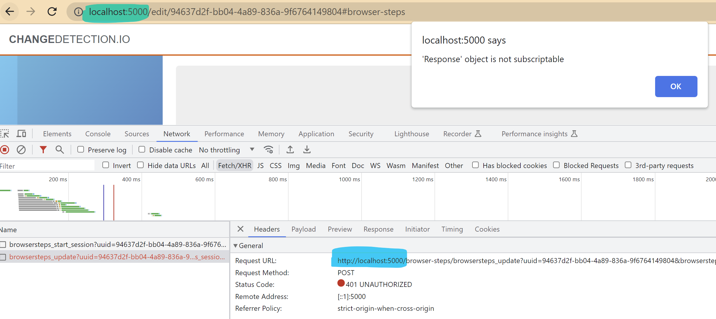 Browser Steps : 401 UNAUTHORIZED · Issue #1627 · dgtlmoon/changedetection.io · GitHub