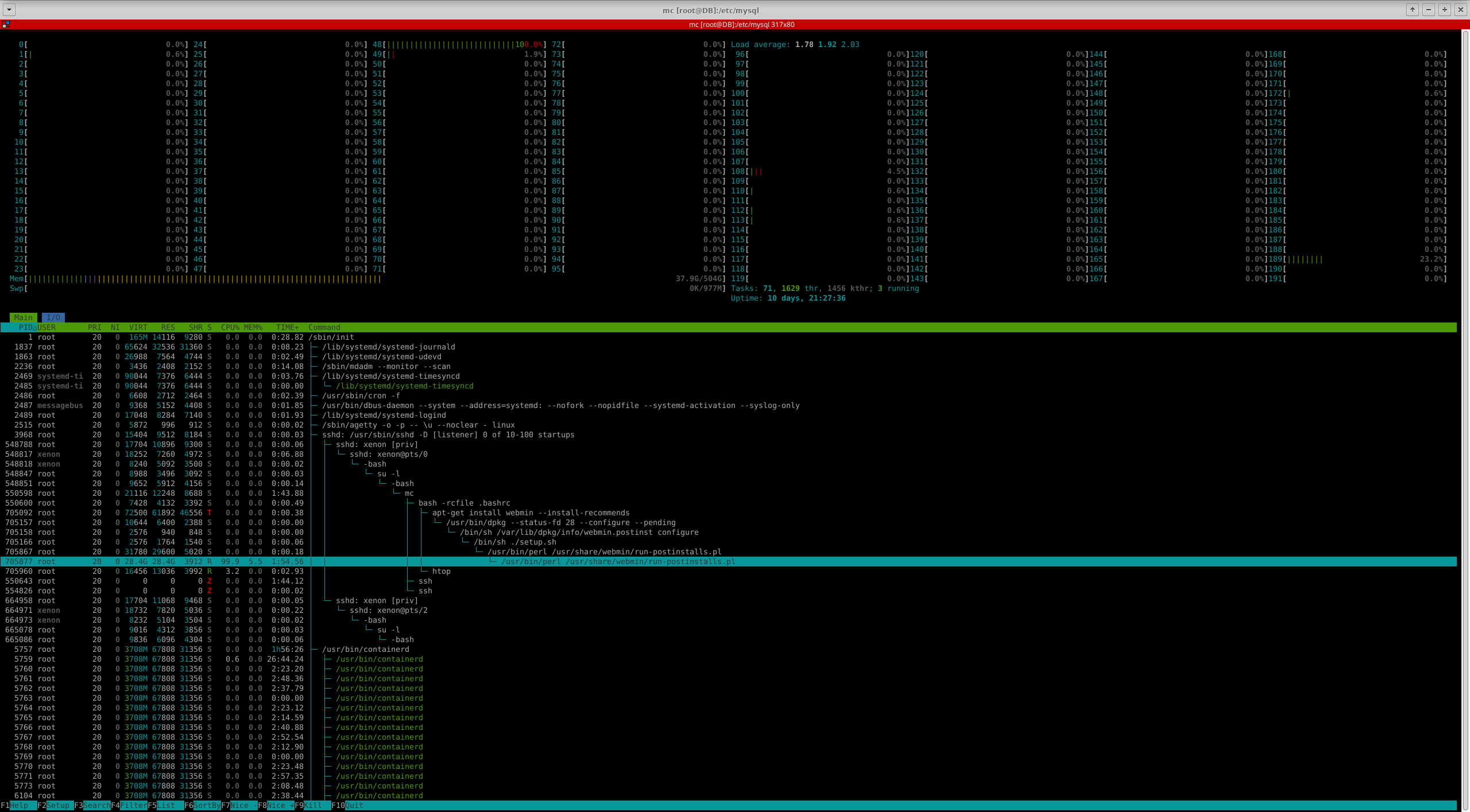 Debian 12 install proccess memory overflow. /usr/share/webmin/run-postinstall.pl · Issue #1986 ...