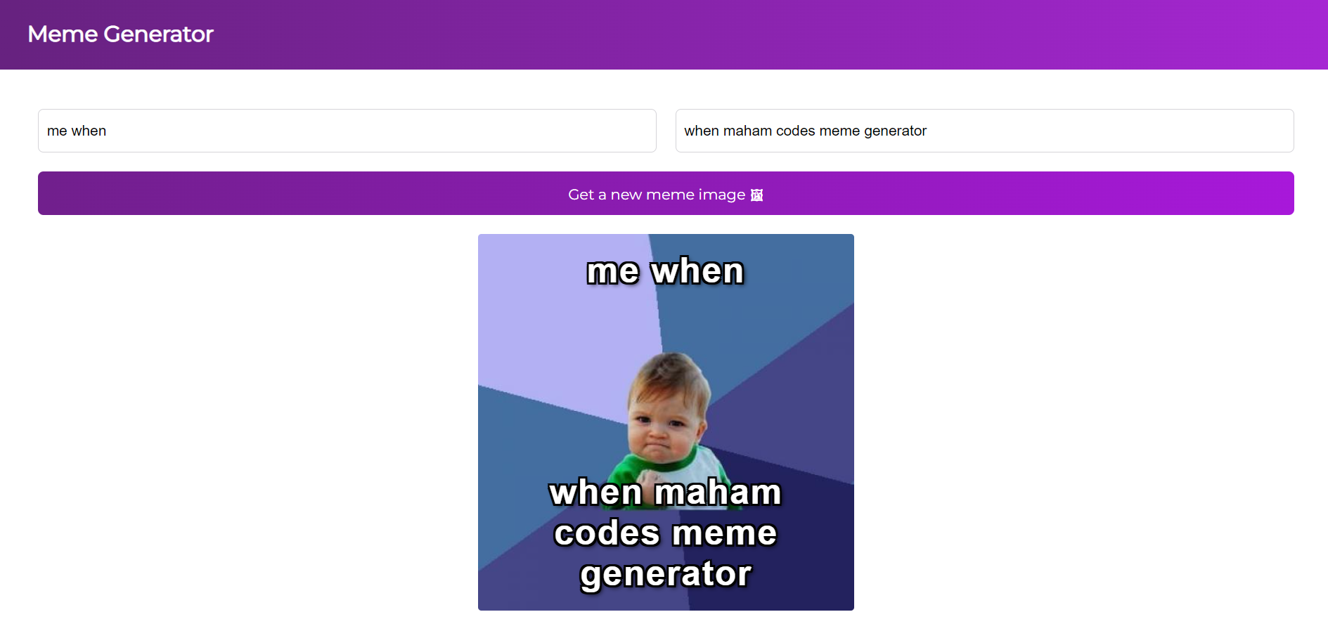 GitHub - mahammi/Meme-Generator: A meme generator, created using React.js.