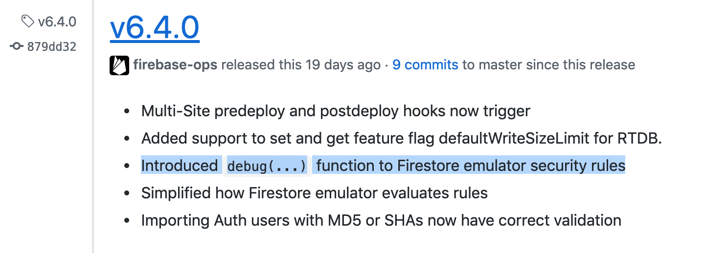 Documentation: debug() function for Firestore emulator · Issue #1166 ... Documentation: debug() function for Firestore emulator · Issue #1166 ...