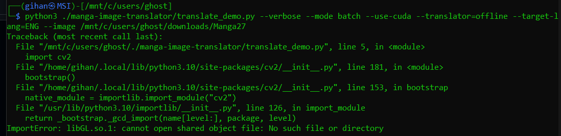 Cannot open shared object file?? · Issue #131 · zyddnys/manga-image-translator · GitHub