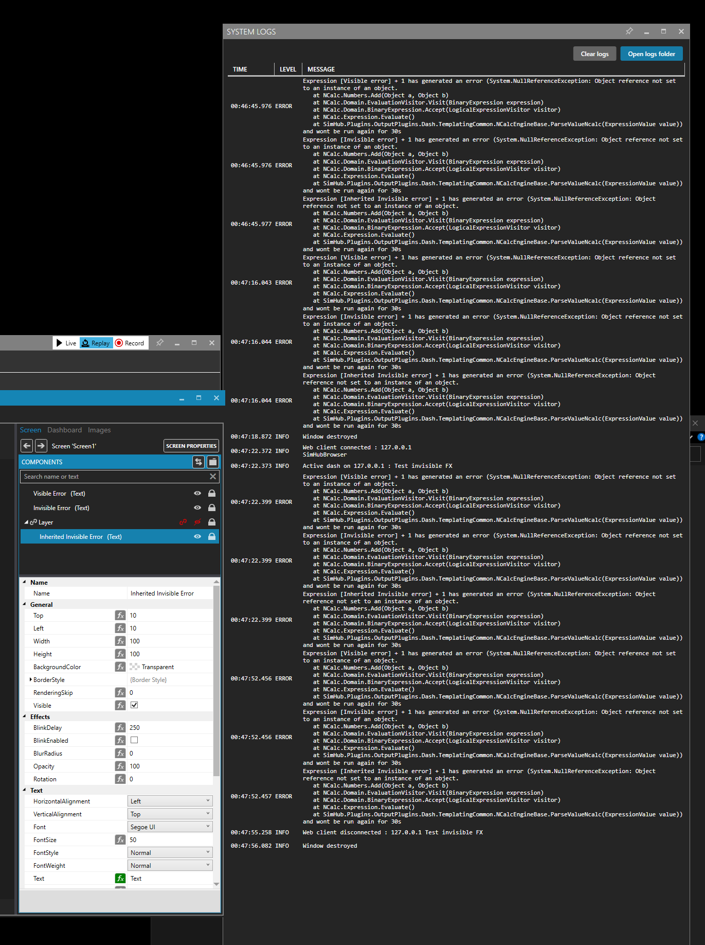 Dash Studio - Repetitions and visibility · Issue #593 · SHWotever/SimHub · GitHub