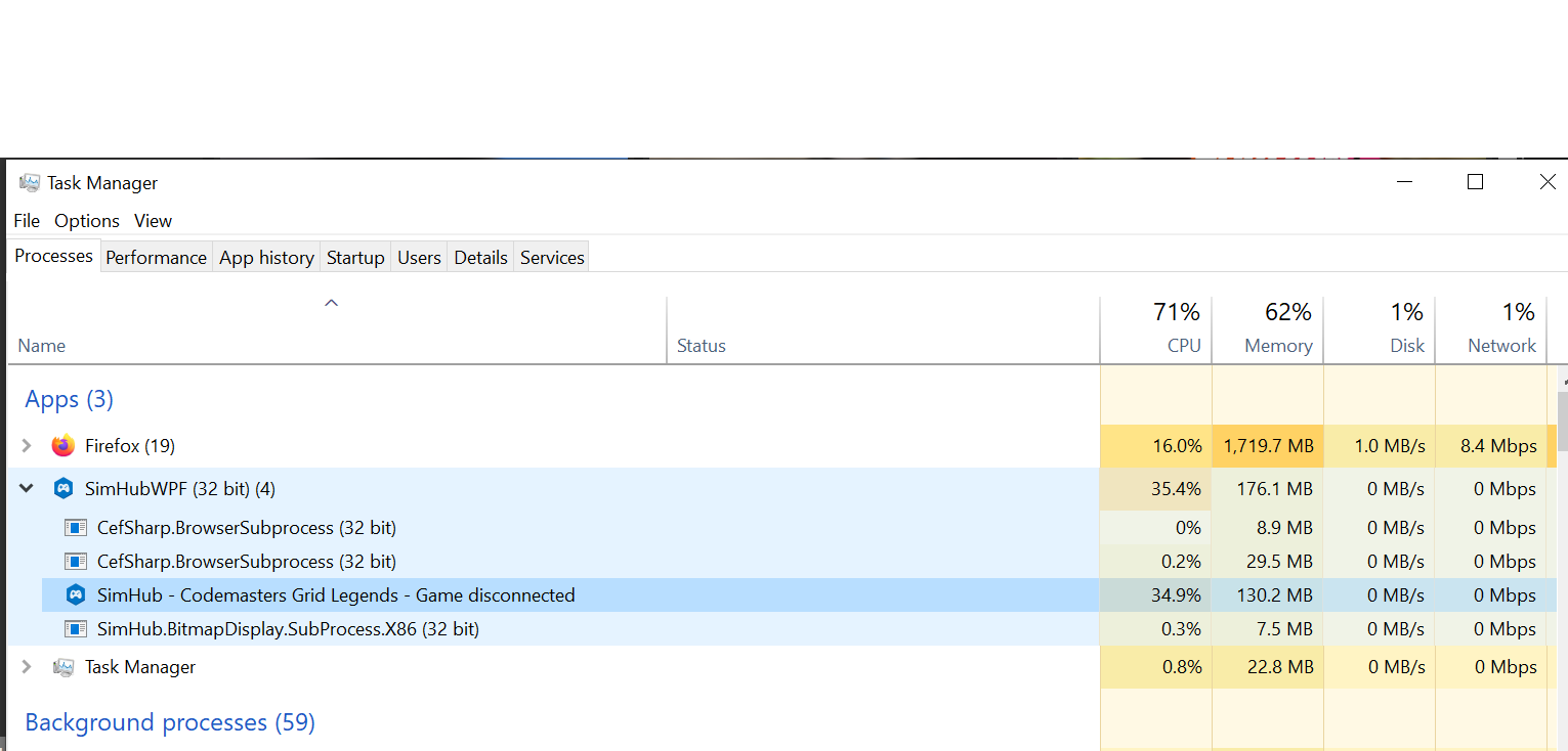 High CPU usage when switching to BeamNG Drive · Issue #1037 · SHWotever ...