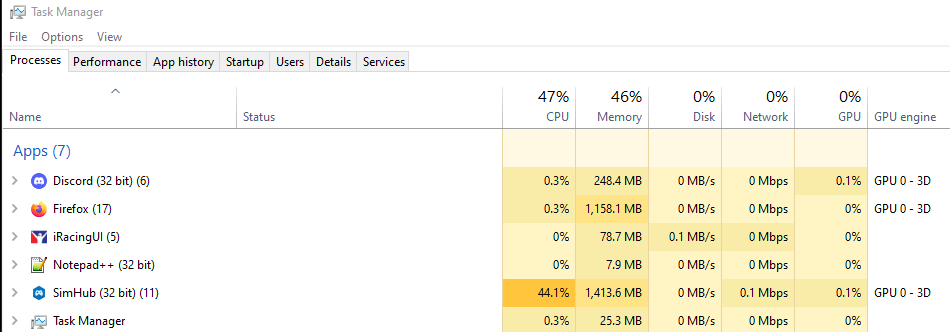9.0.2 - Out of memory error · Issue #1410 · SHWotever/SimHub · GitHub