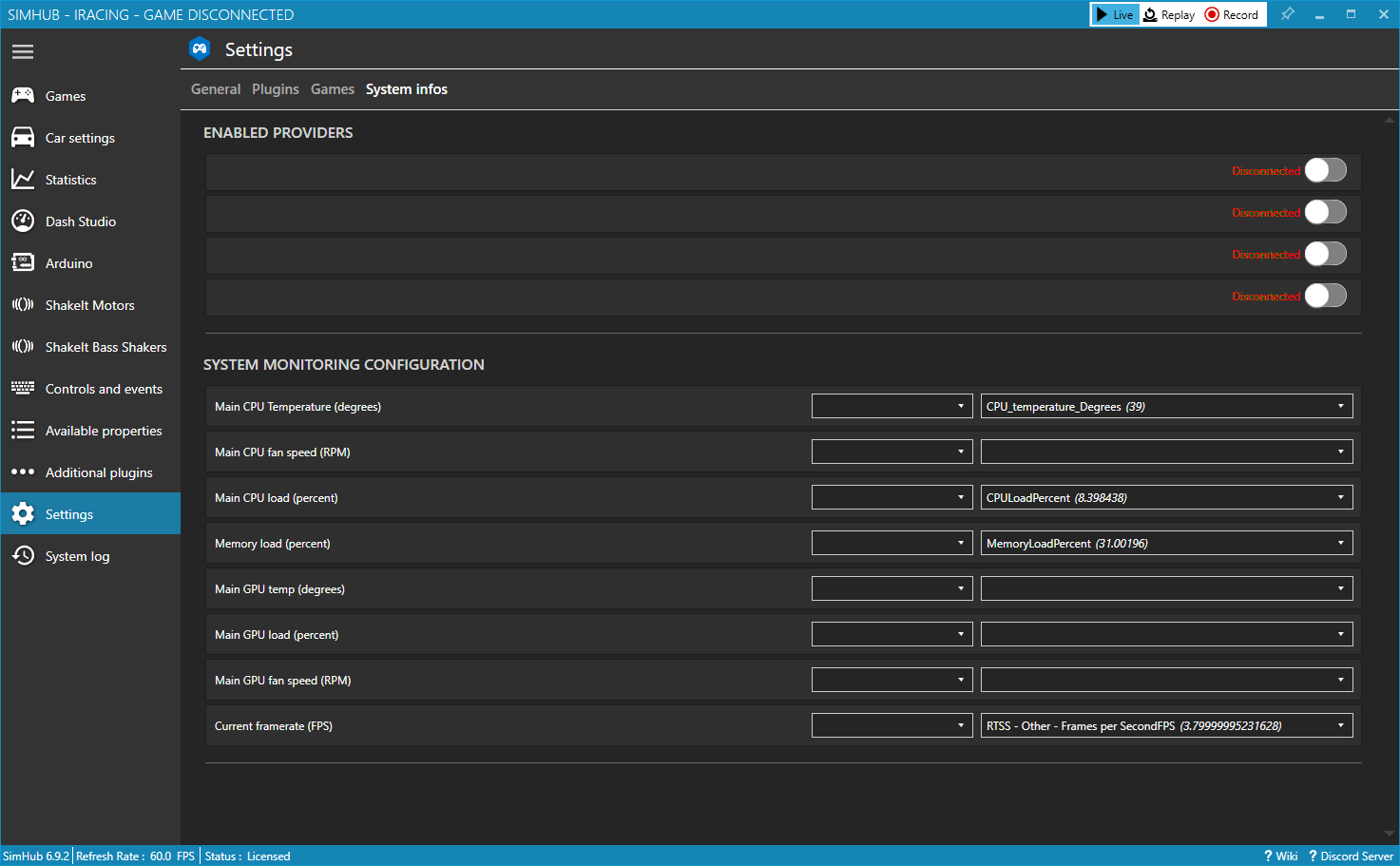 System info - Error and missing provider list · Issue #458 · SHWotever/SimHub · GitHub