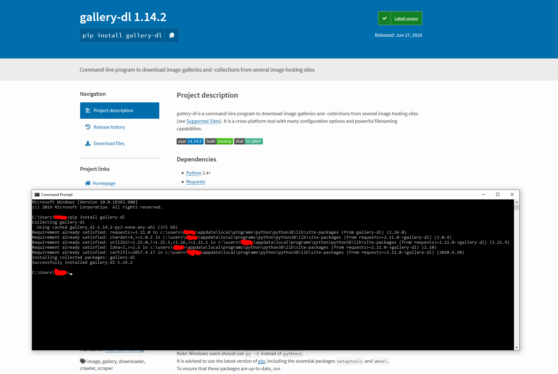 installation issue · Issue #895 · mikf/gallery-dl · GitHub